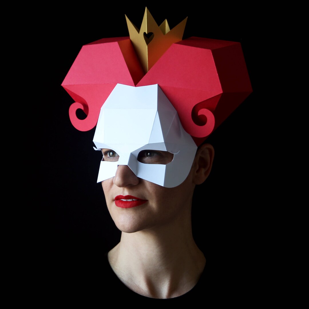 QUEEN of Hearts Mask - Make Your Own Paper Mask With This Instant ...