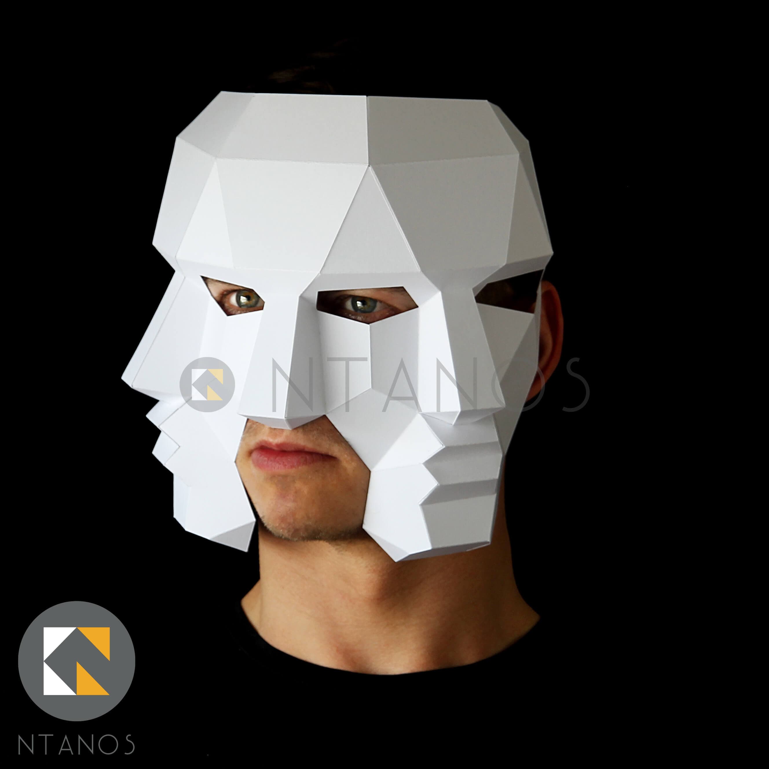 Three-face Mask Template: DIY Geometric Mask (PDF Download) - Etsy