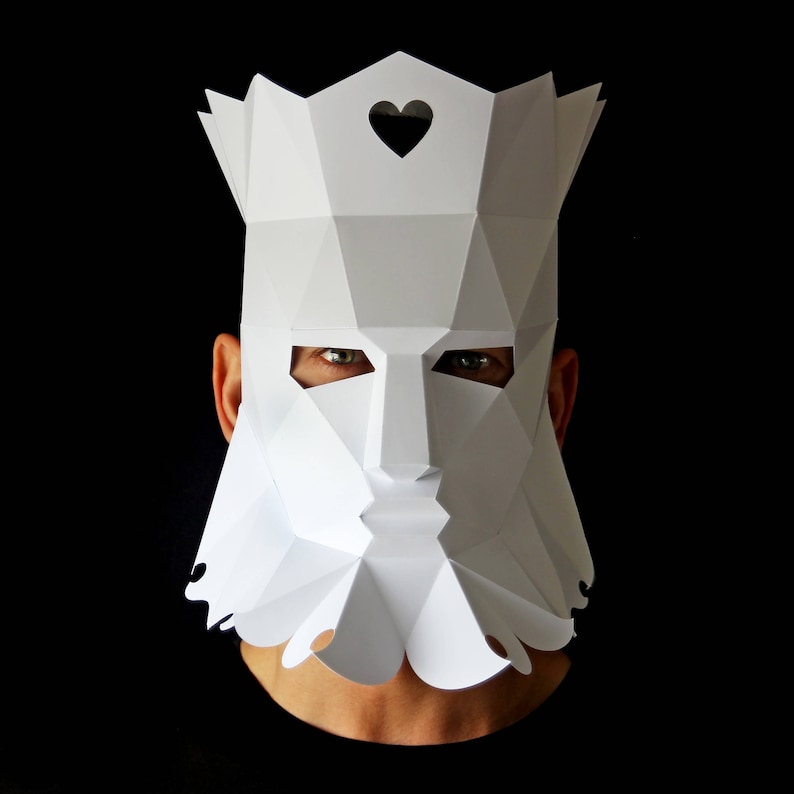 KING of Hearts Mask Make Your Own Paper Mask With This - Etsy