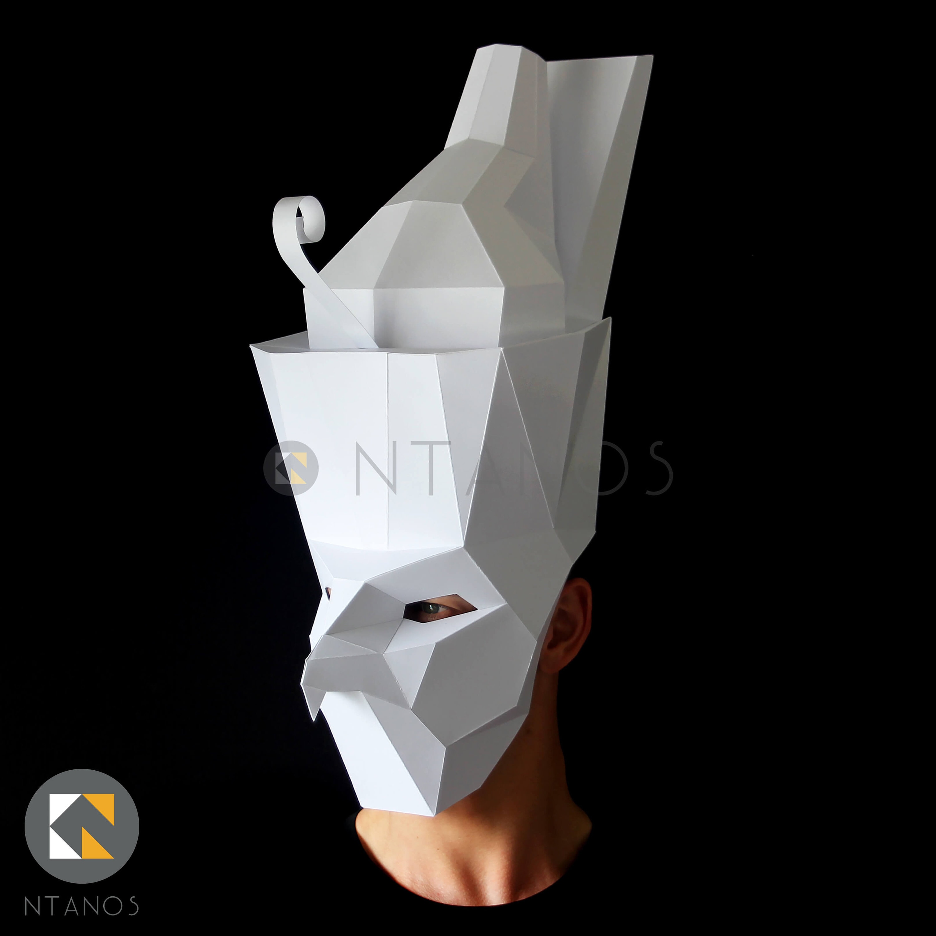 Egyptian God HORUS Paper Mask Make It With This Low-poly - Etsy