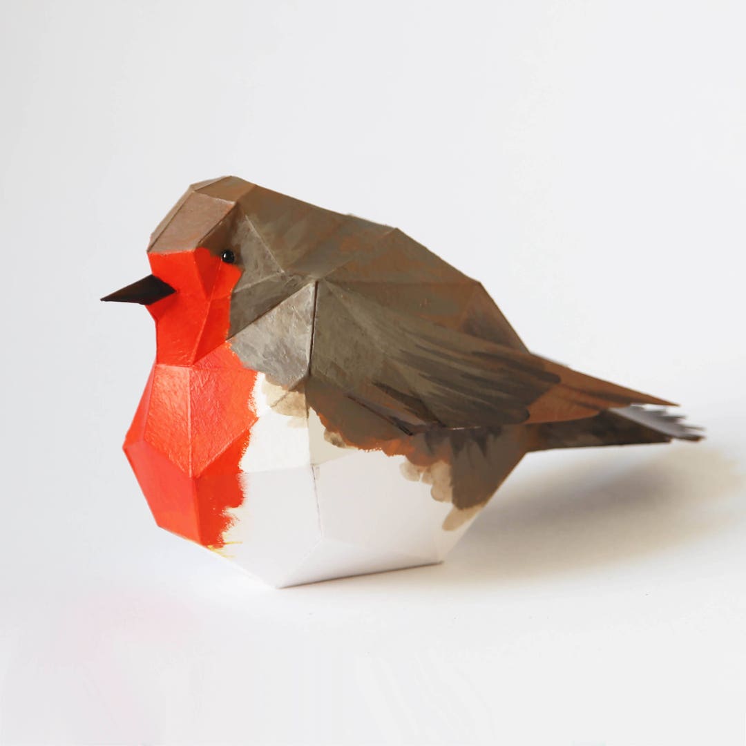 ROBIN Bird - Make a Paper 3D Bird Decoration With This PDF Download - Etsy
