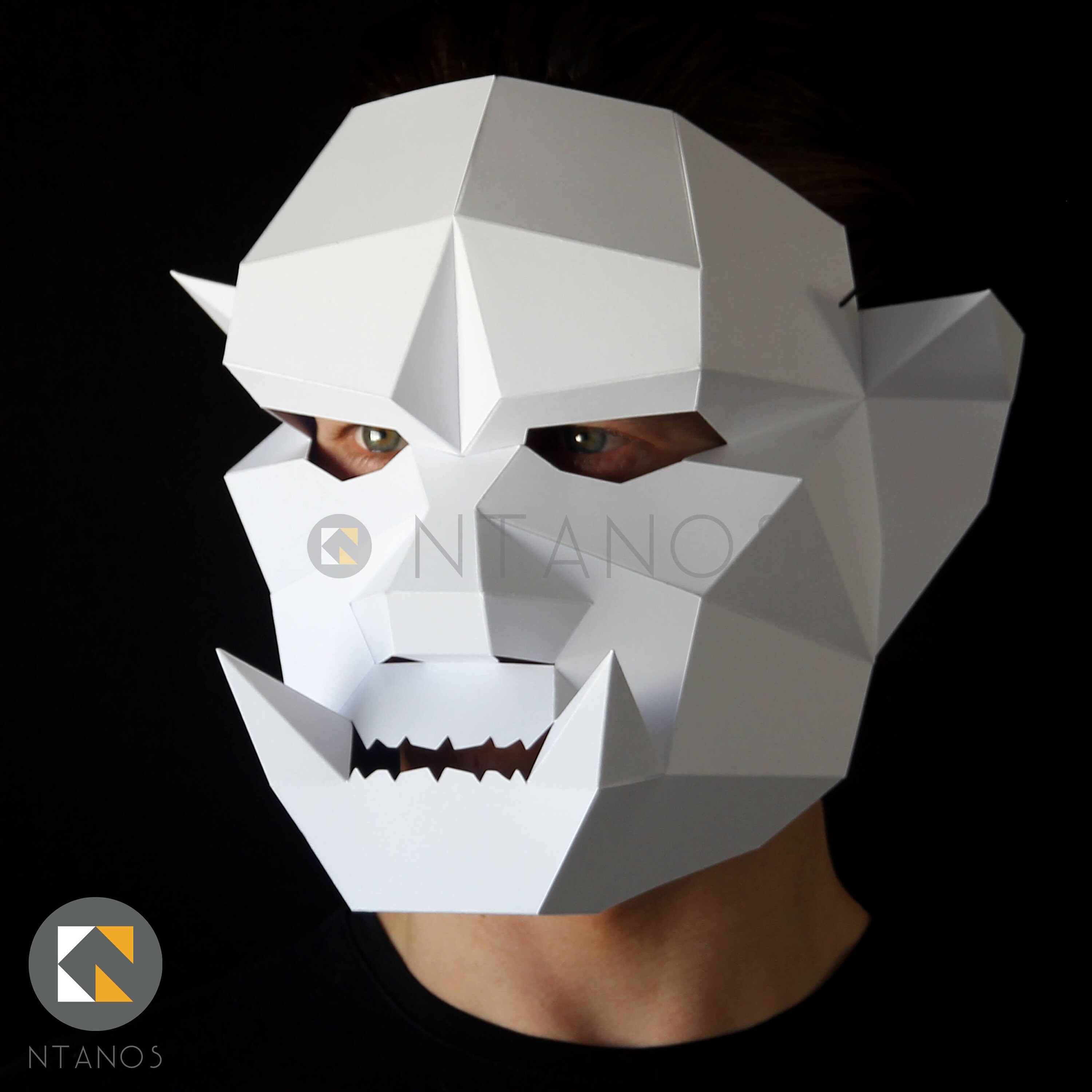 DIY Orc Mask Template: Geometric Cardboard Mask (PDF Download) - Etsy