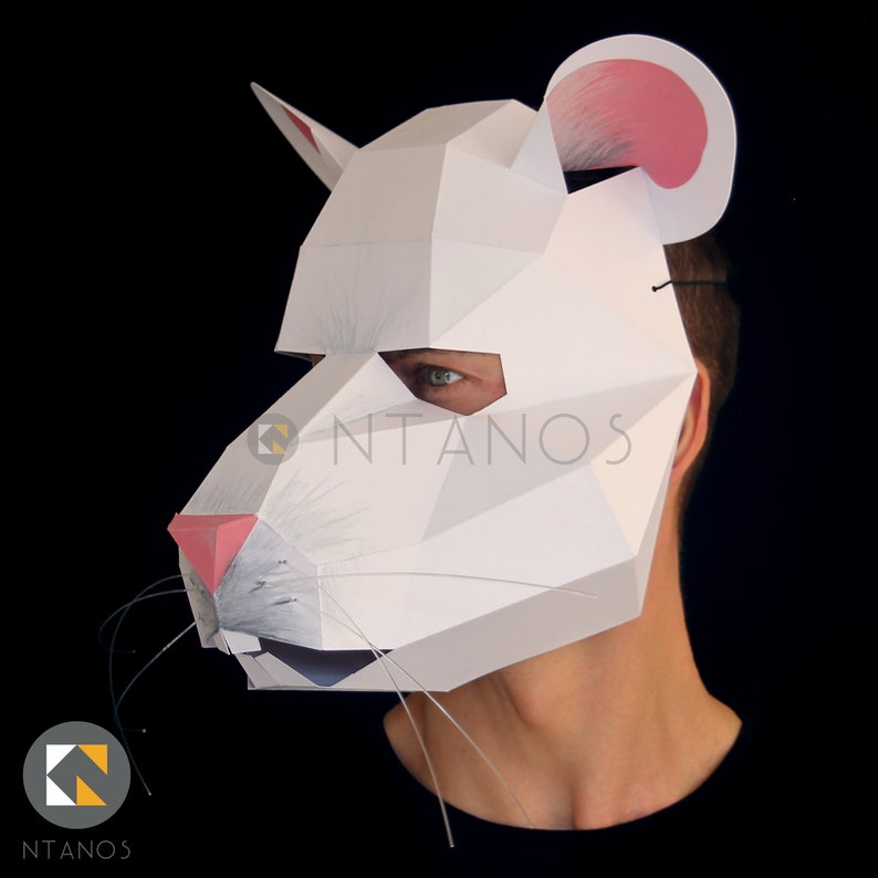 RAT Mask Build a rat papercraft mask using this PDF | Etsy