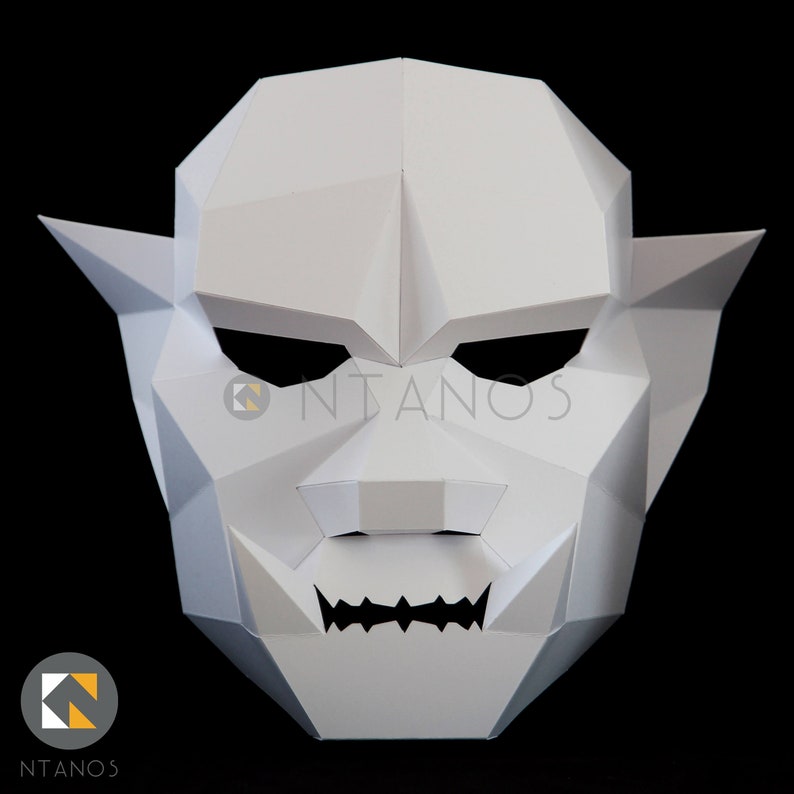 DIY Orc Mask Template: Geometric Cardboard Mask (PDF Download) - Etsy