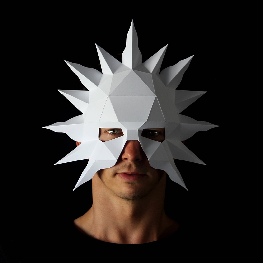 Geometric Sun Mask Template: DIY Papercraft (PDF Download) - Etsy