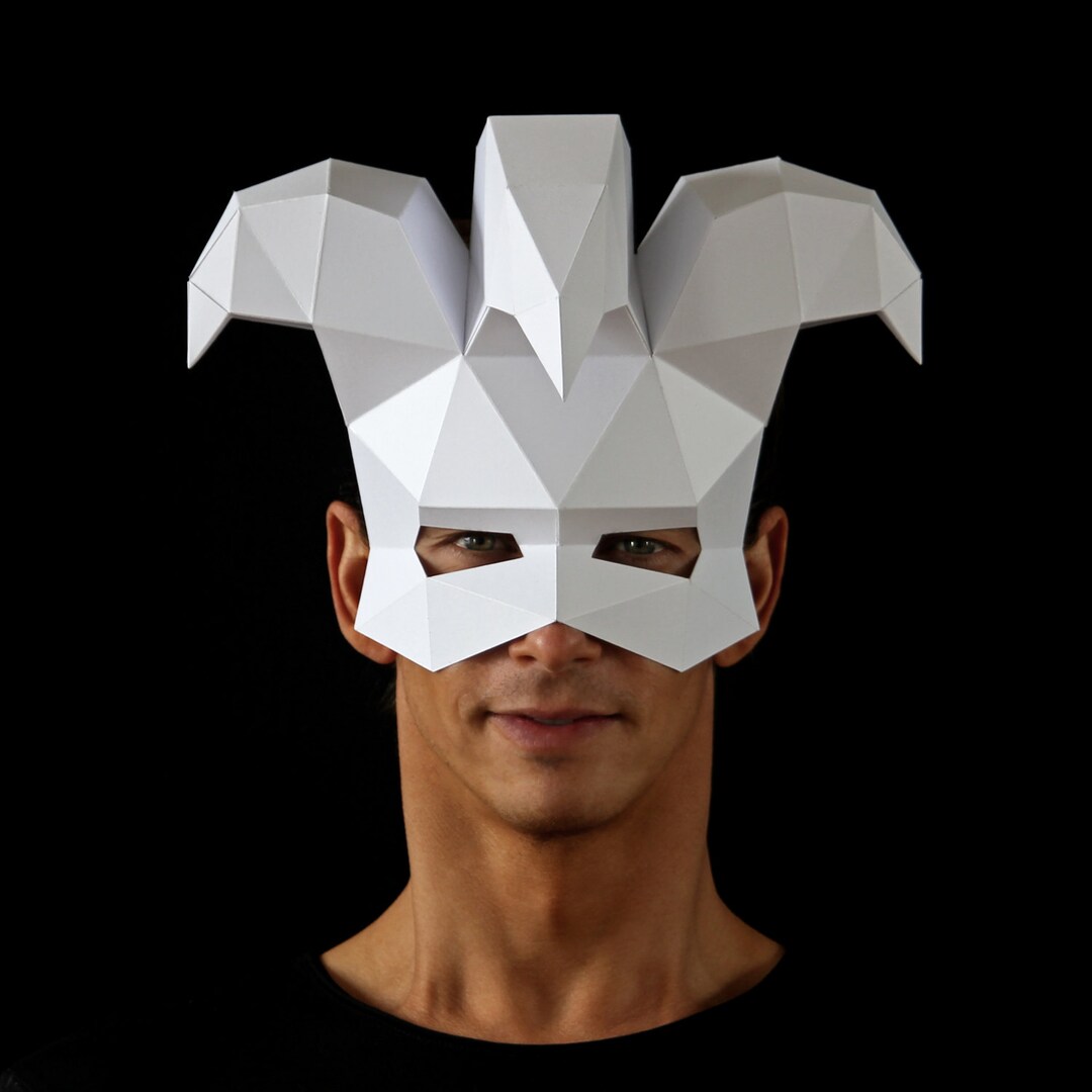 DIY Jester Mask: Venetian Harlequin Paper Craft Template (PDF) - Etsy