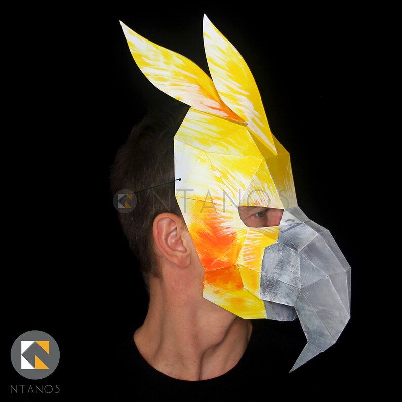 DIY Papercraft Parrot Mask: Geometric Bird Mask (PDF Download) - Etsy