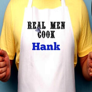 Real Men Cook Apron, Custom Apron, Personalized Apron, Chef Apron ...