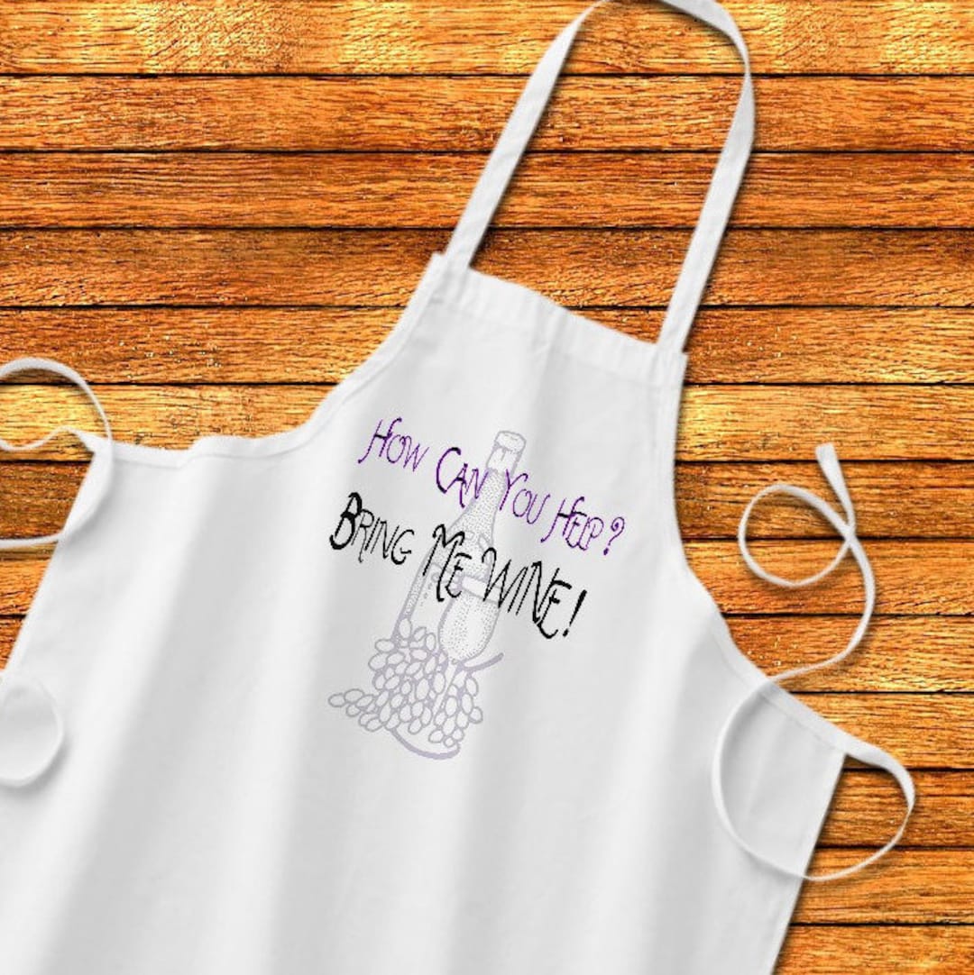 Bring Me Wine Apron: Custom Chef Apron, Kitchen Gift - Etsy