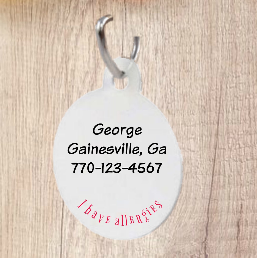 Personalized Pet Tag Round Shaped Photo or Info, Dog Tag, Cat Tag ...