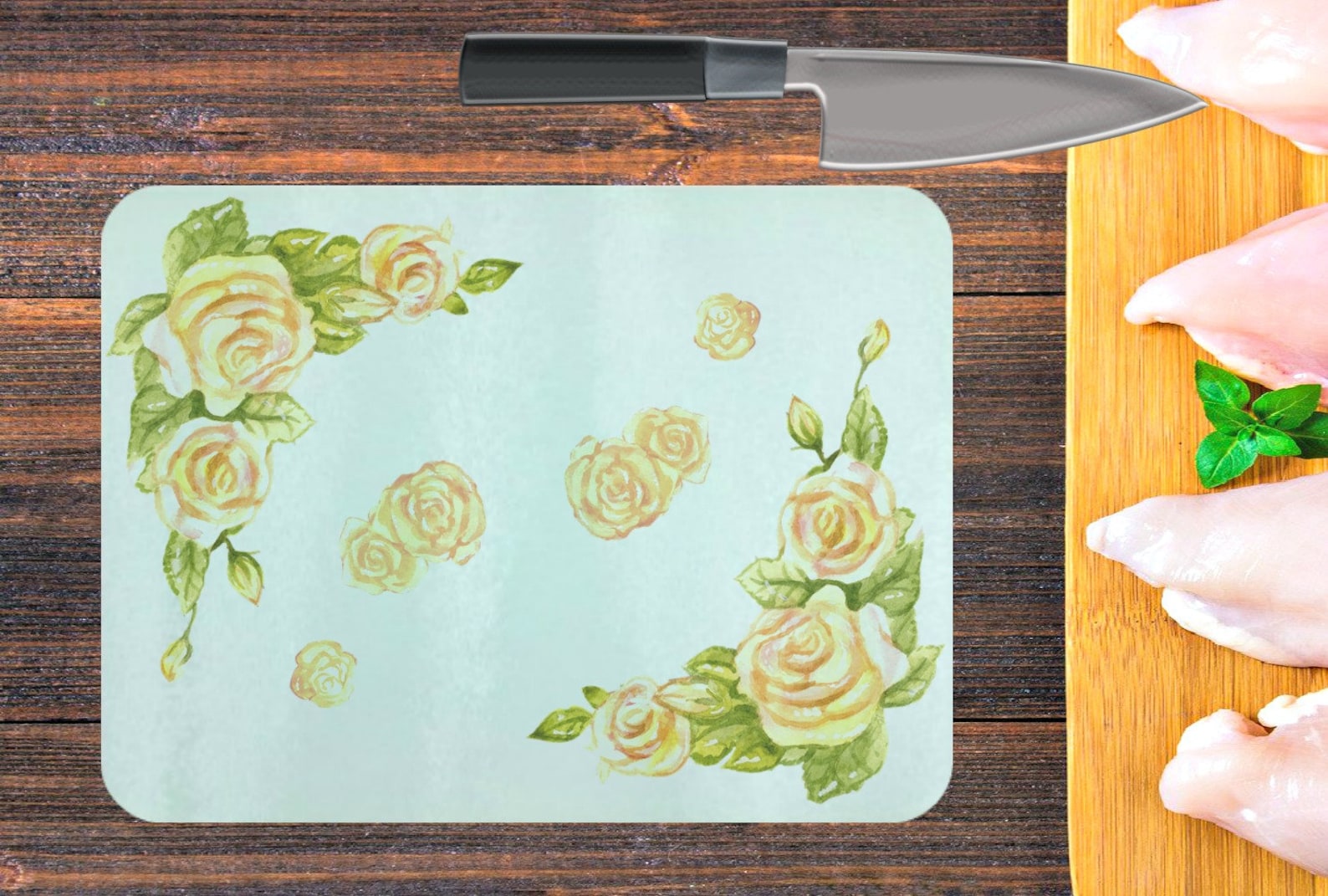 Custom Glass Cutting Board Personalized Cutting Board Roses - Etsy