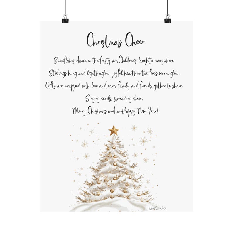 Christmas Poem christmas Cheermatte Vertical Poster, Holiday Wall Art ...