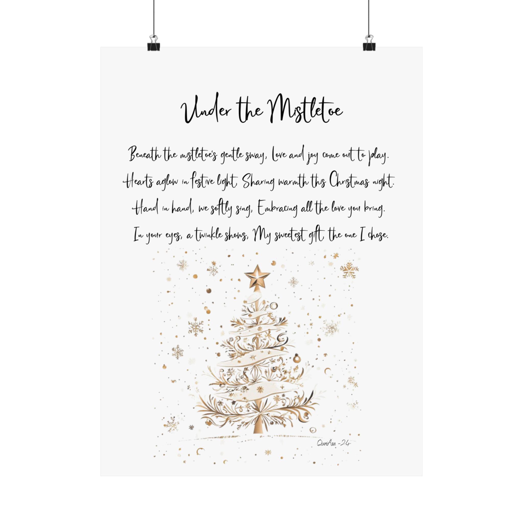 Christmas Poem Matte Vertical Poster Holiday Wall Decor, Festive Home ...