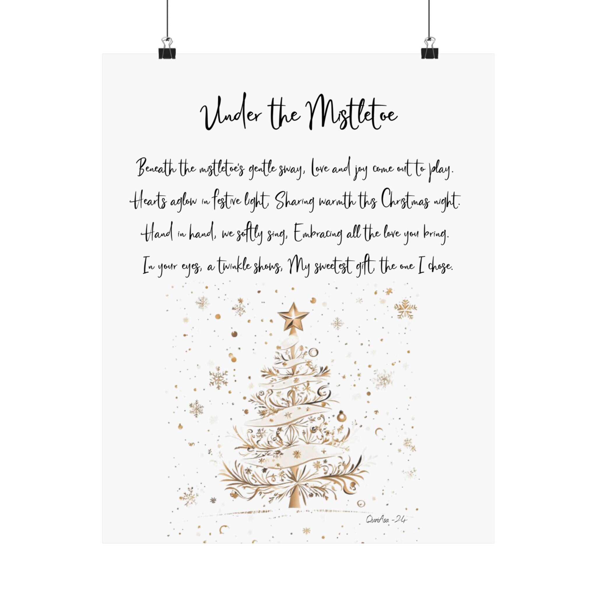 Christmas Poem Matte Vertical Poster Holiday Wall Decor, Festive Home ...