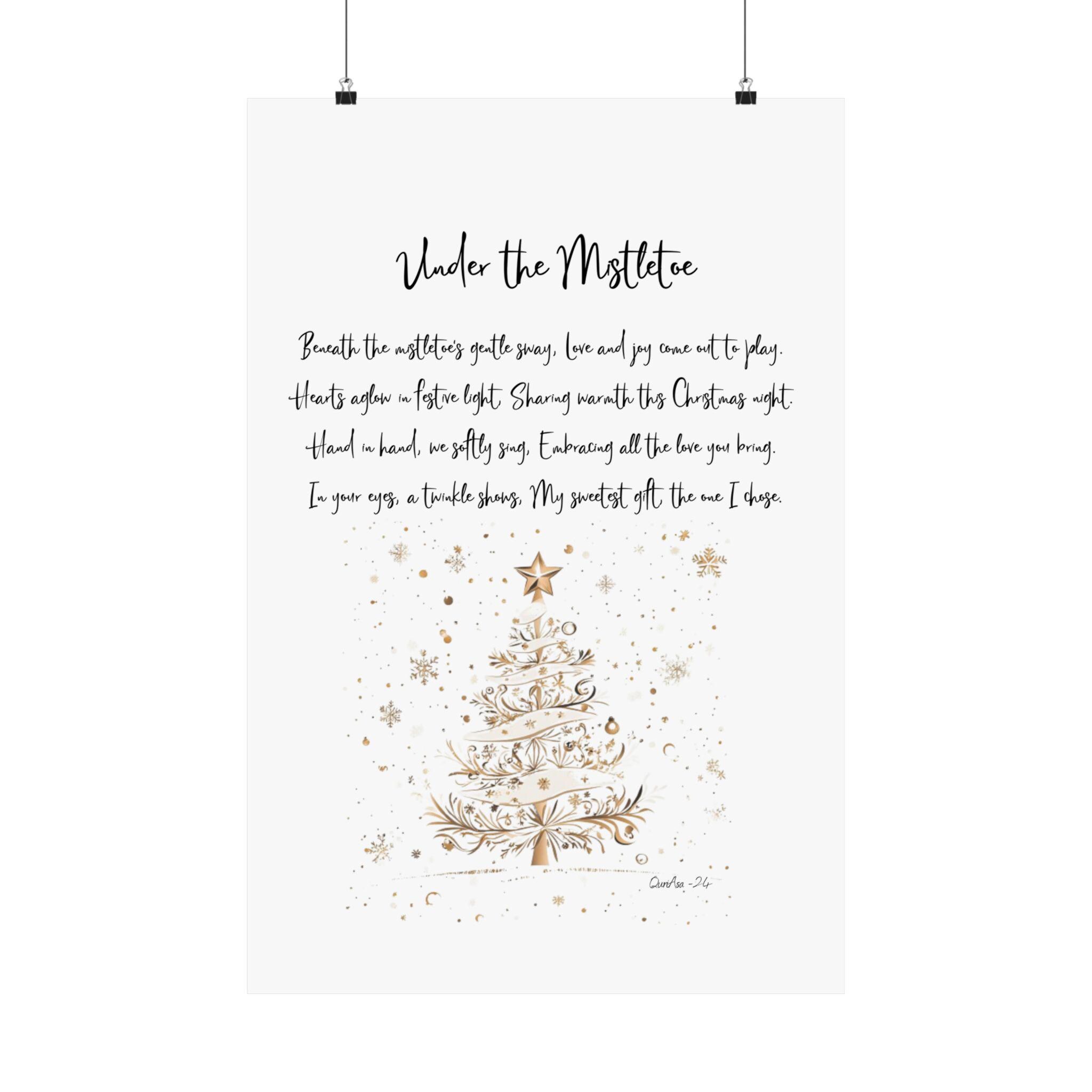 Christmas Poem Matte Vertical Poster Holiday Wall Decor, Festive Home ...