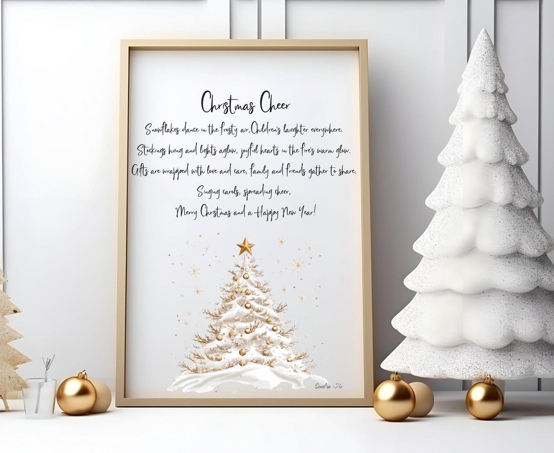 Christmas Poem christmas Cheermatte Vertical Poster, Holiday Wall Art ...