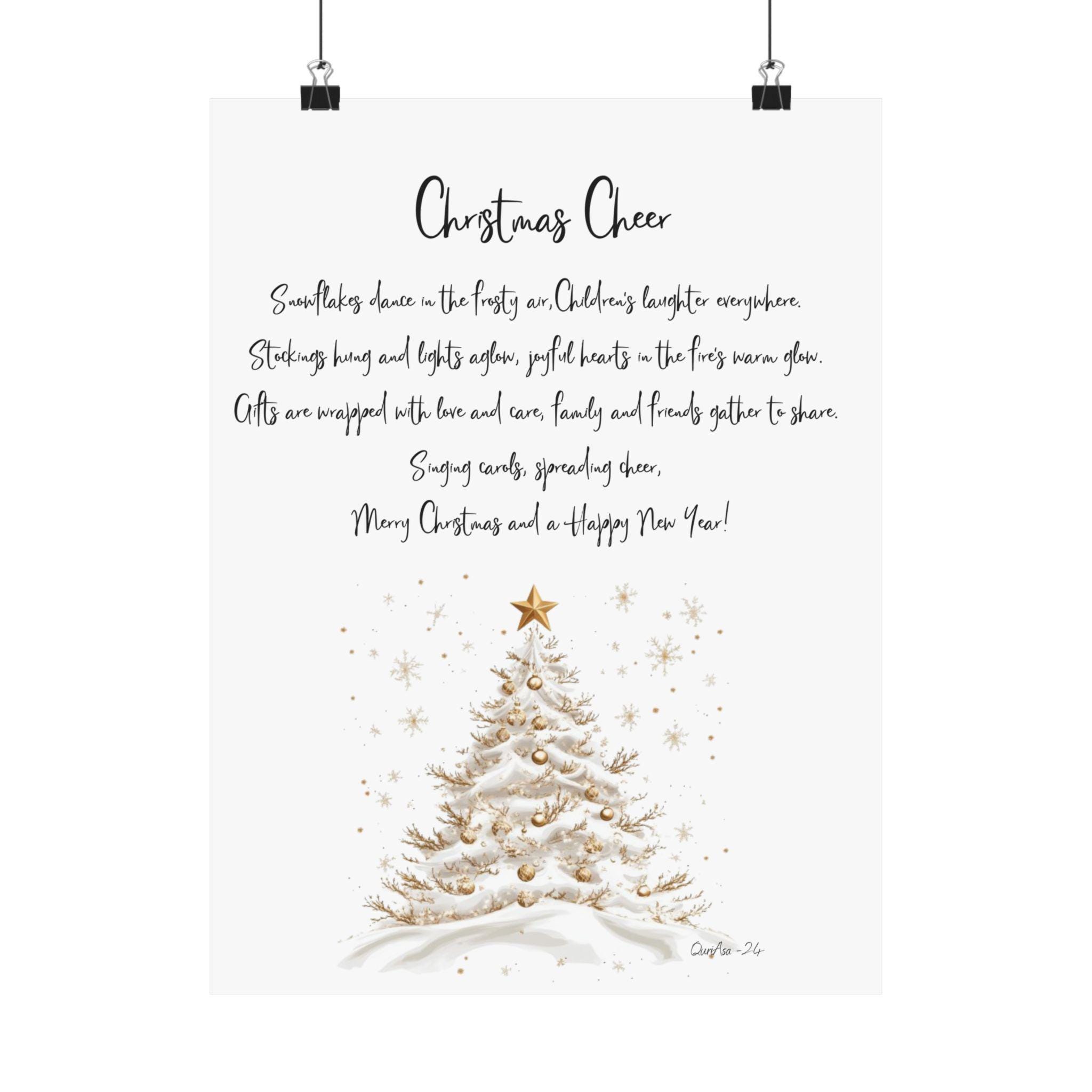 Christmas Poem christmas Cheermatte Vertical Poster, Holiday Wall Art ...