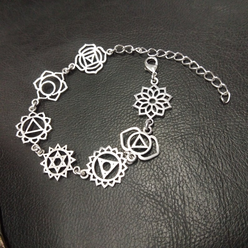 7 Chakras Bracelet Chakra Symbols Bracelet Holistic - Etsy