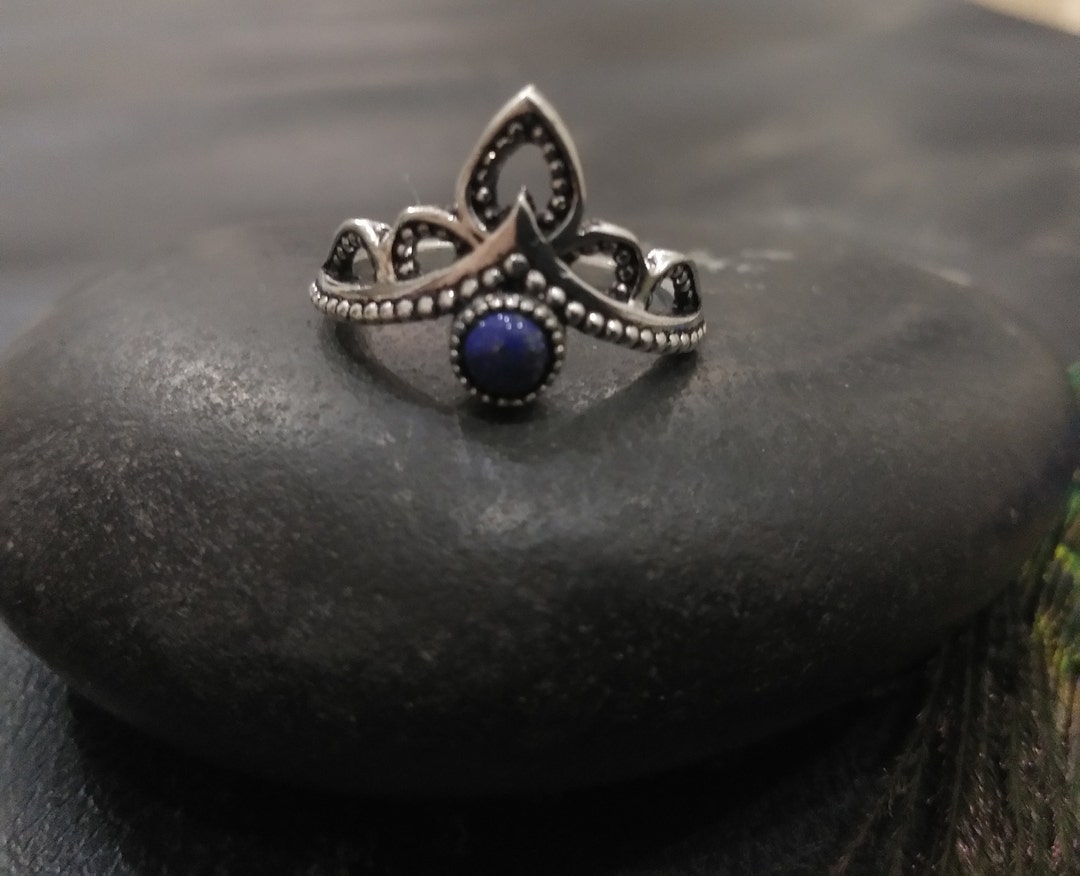 Adjustable Boho Brass Ring | Natural Stone, Ethnic Style - Etsy