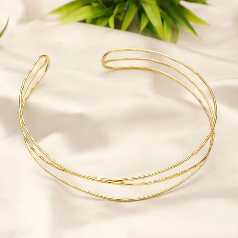Handmade Brass Choker Necklace | Minimalist Boho Collar - Etsy