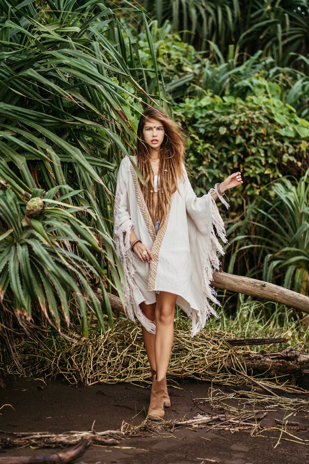 Bohemian Chic Kimono || Ethnic Print Kimono || Natural Material Kimono ...