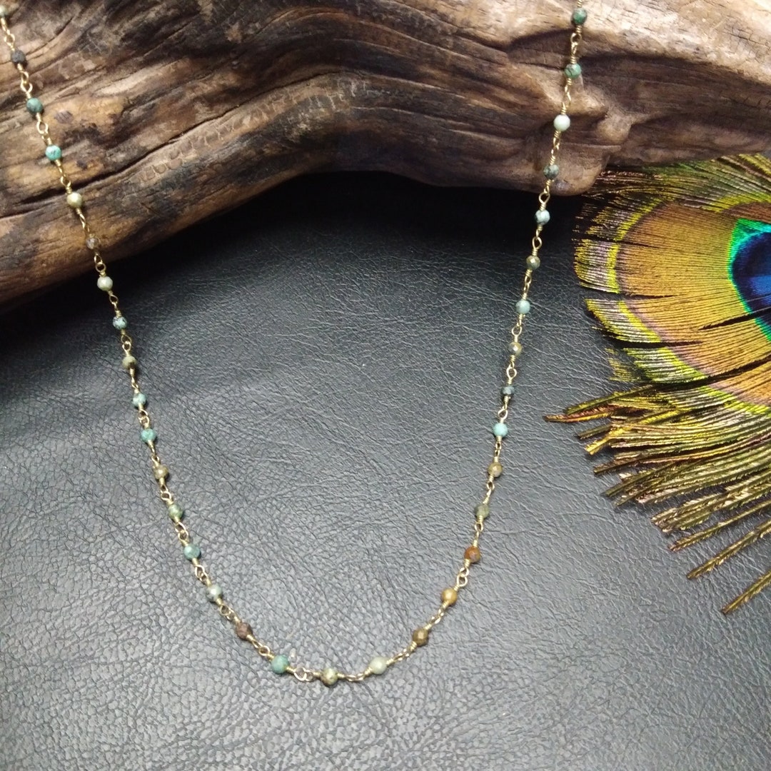 Thin Necklace in Semi Precious Stones || Small Beads Fine Stones ...