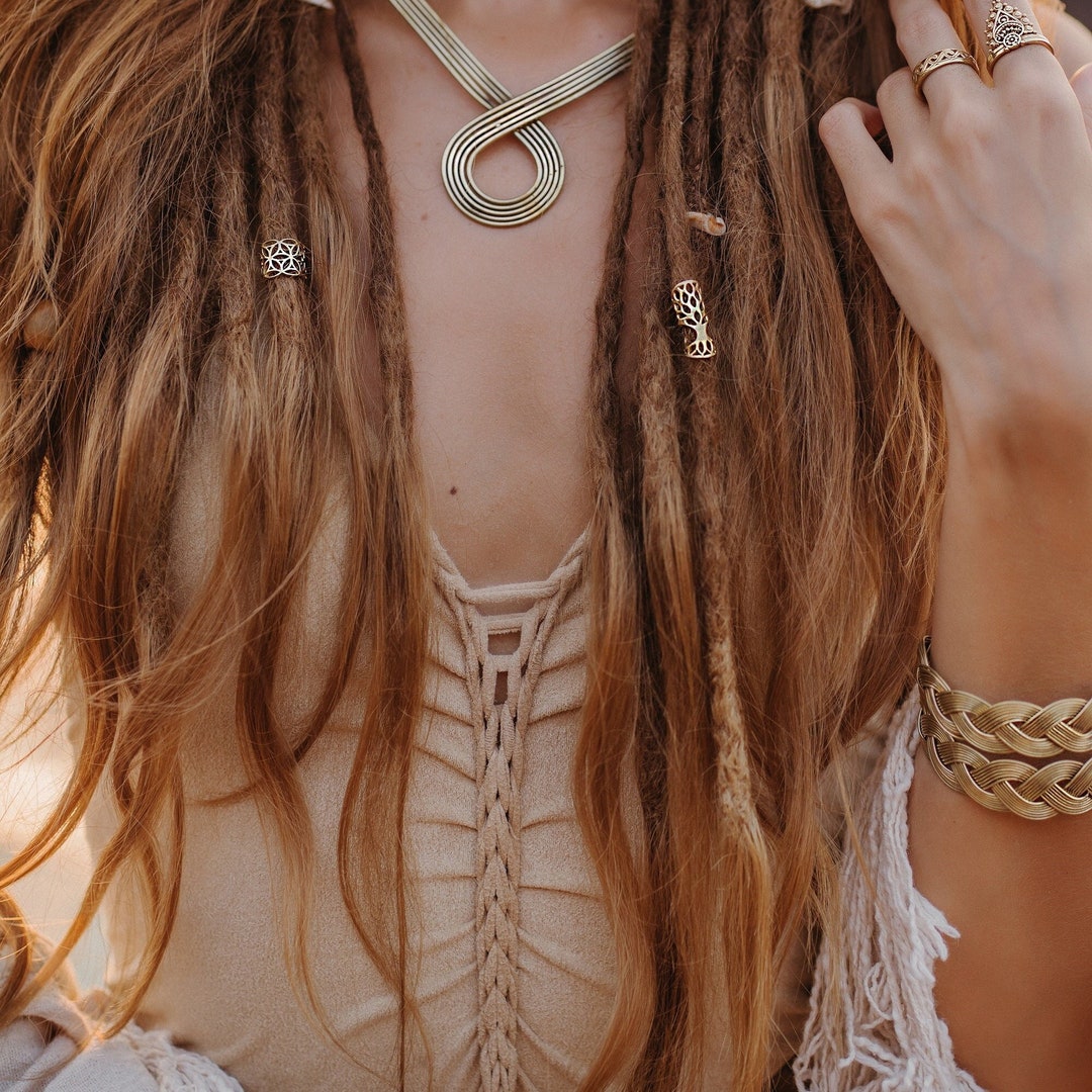 Sacred Geometry Pattern Dreadlock Topper|| Flower of Life Hair Jewelry ...