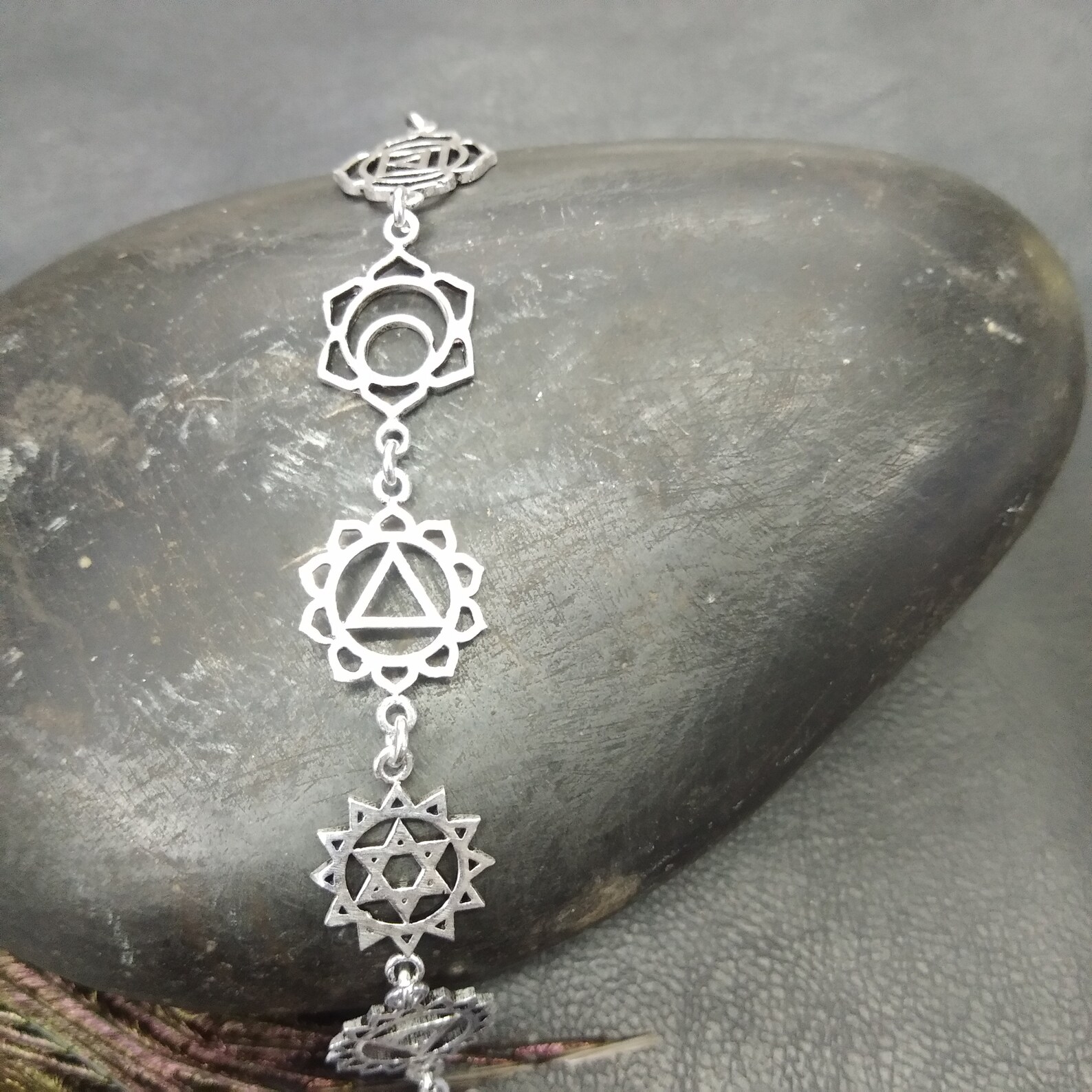 7 Chakras Bracelet Chakra Symbols Bracelet Holistic - Etsy