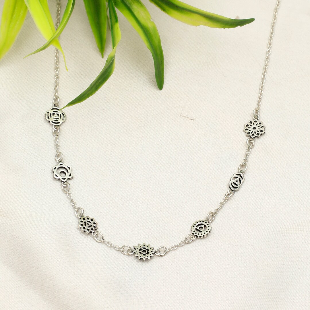 7 Chakras Necklace Holistic Symbols Necklace Wellness Necklace Healing ...