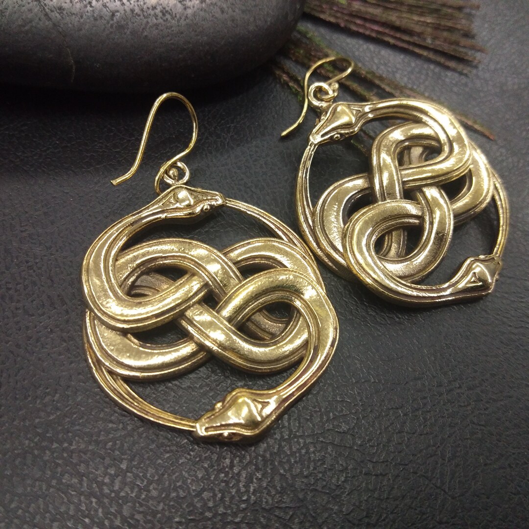 Ethnic Viking Earrings || Dangling Snake Earrings || Norse Mythology ...
