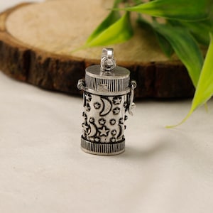 Amulet Box Pendant With Celestial Motifs || Cylindrical Talisman ...