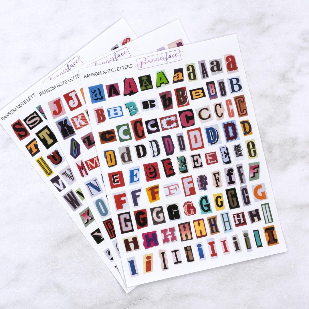 Ransom Letter Journalling Stickers (3 Sheets) for Junk Journals ...