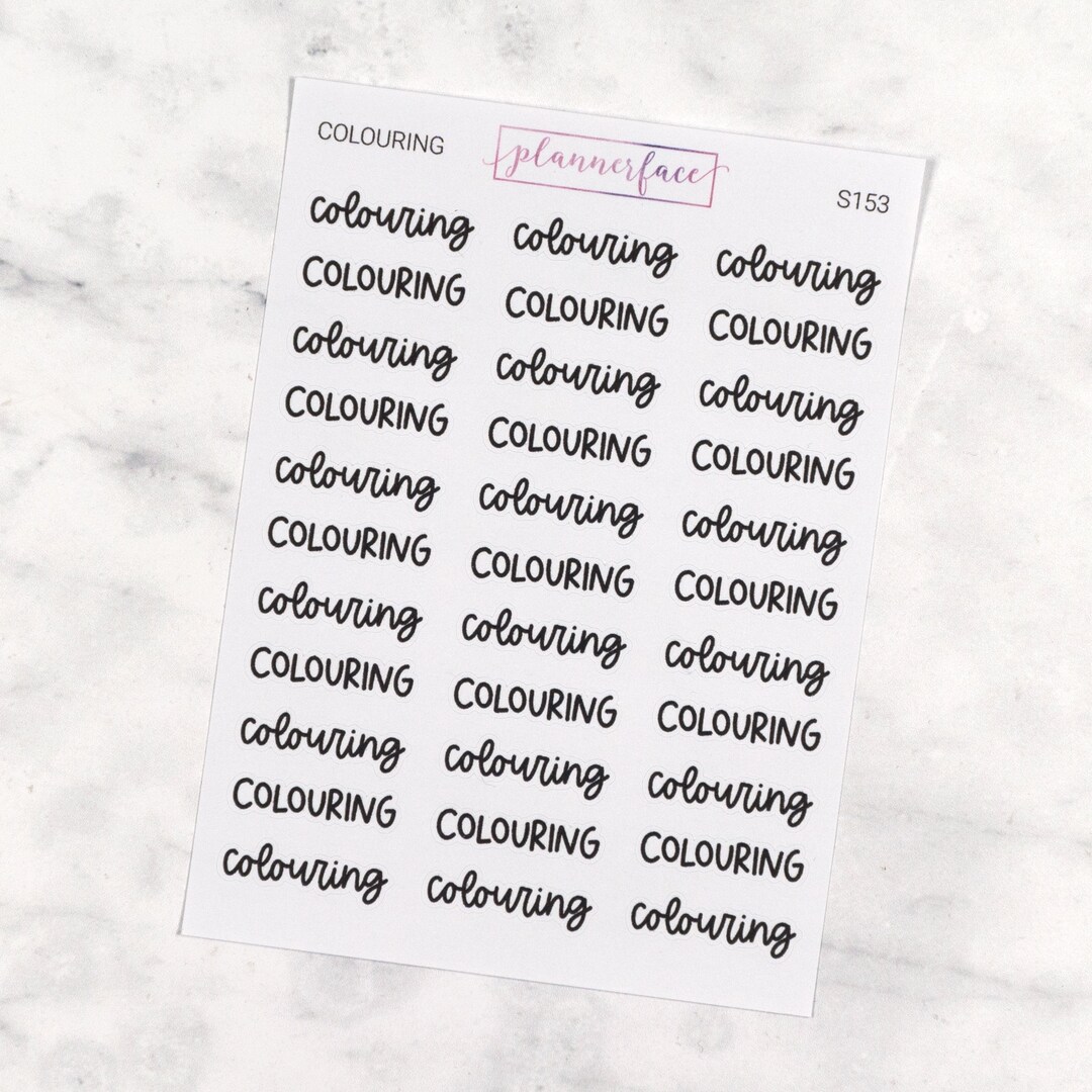 Colouring Scripts | Lettering Planner Stickers, Planning Scripts, Mixed ...