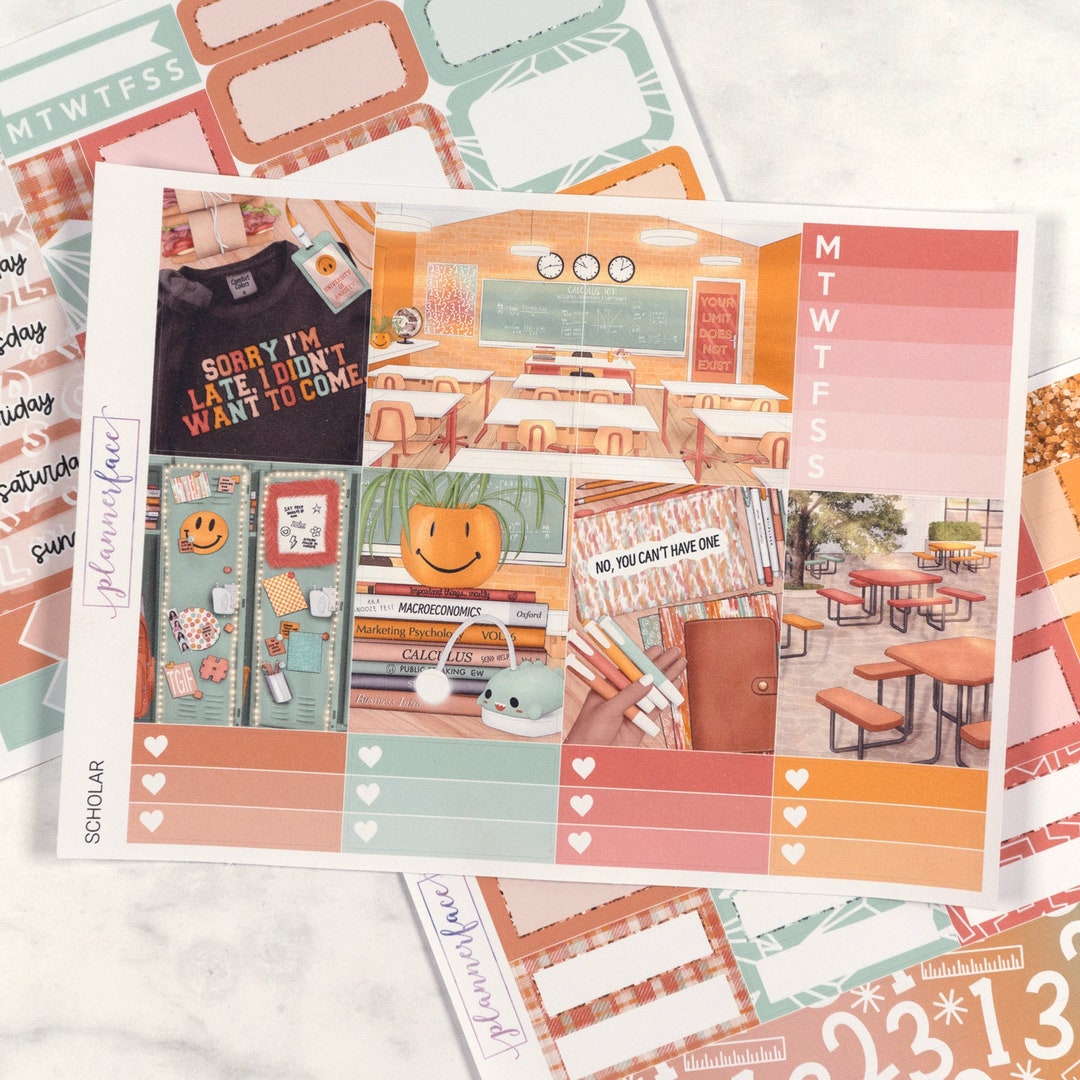 Scholar Back to School Student Planner Sticker Kit for 1.5 Inch ...