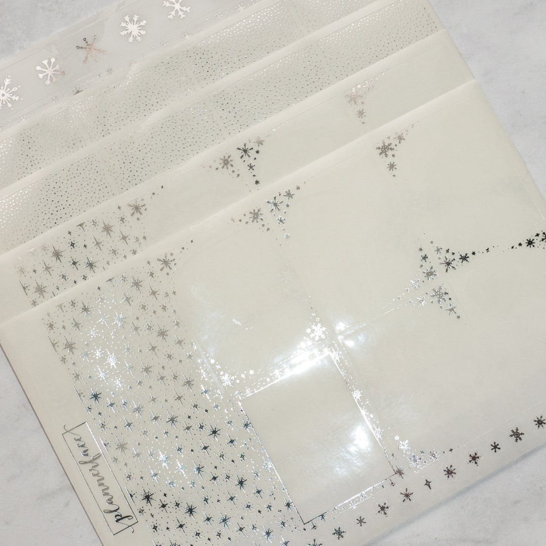 Snowflake Planner Sticker Overlay Bundle in Silver Foil (5 Sheets, 180 ...
