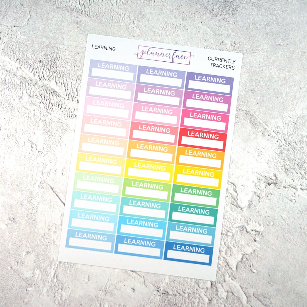 Learning Tracker Multicolour Rainbow Functional Stickers for - Etsy