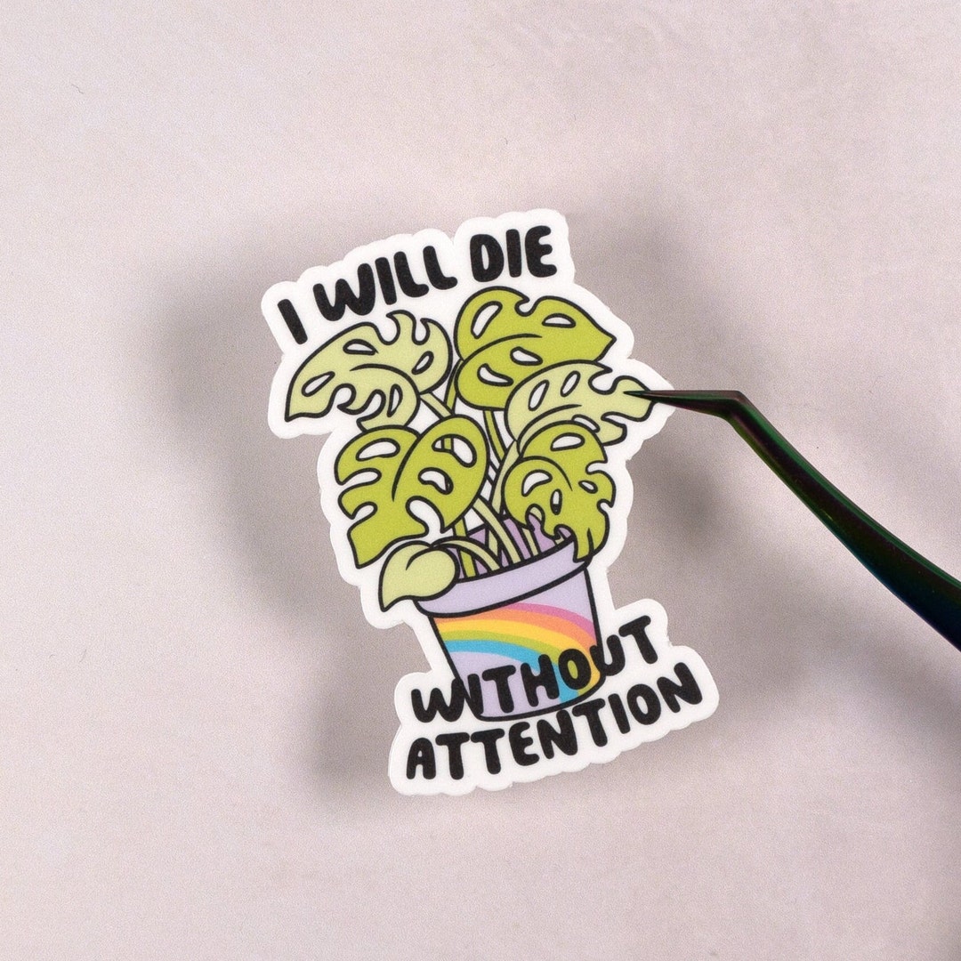 Funny Monstera Plant Vinyl Sticker Die Cut With Durable Matte ...