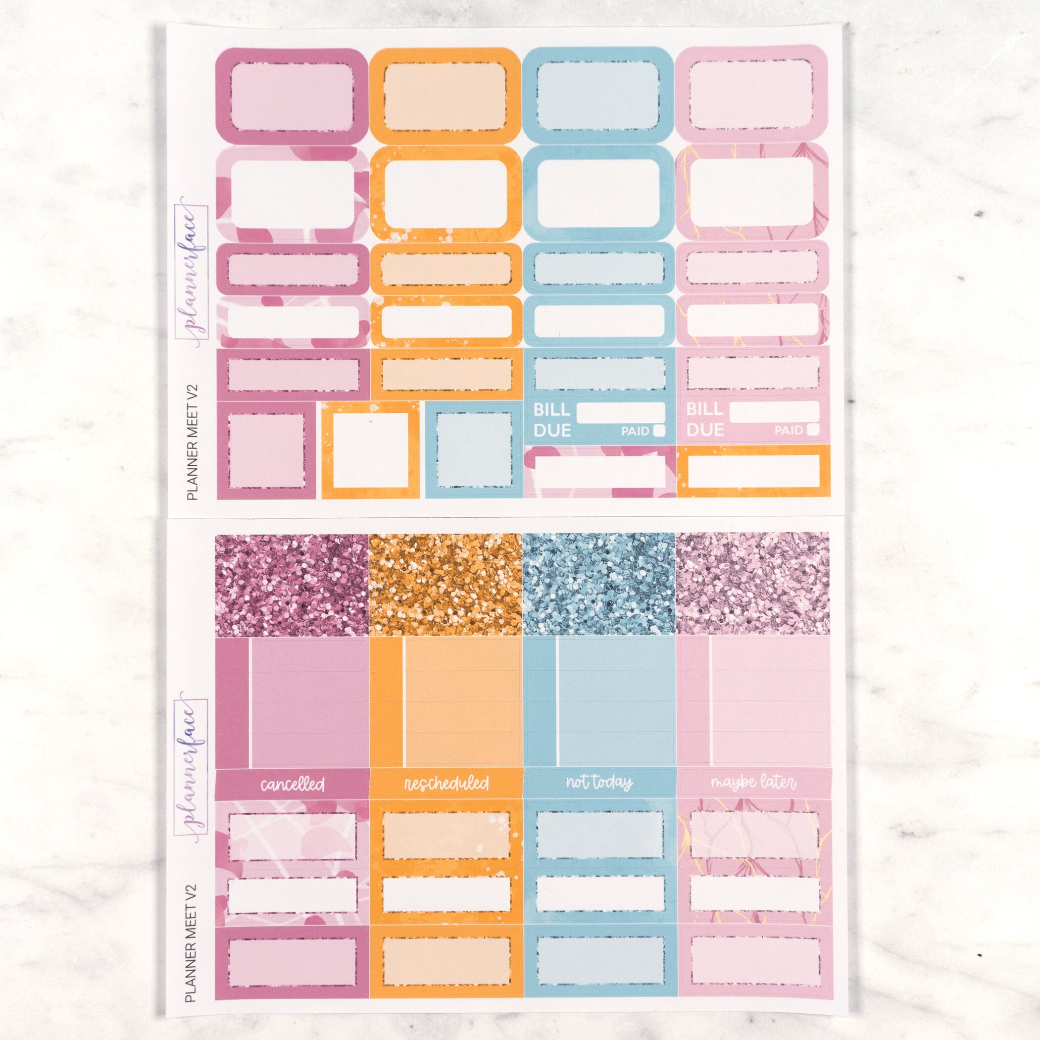 Planner Meet V2 Cute Planner Sticker Weekly Kit for 1.5 Inch Vertical ...