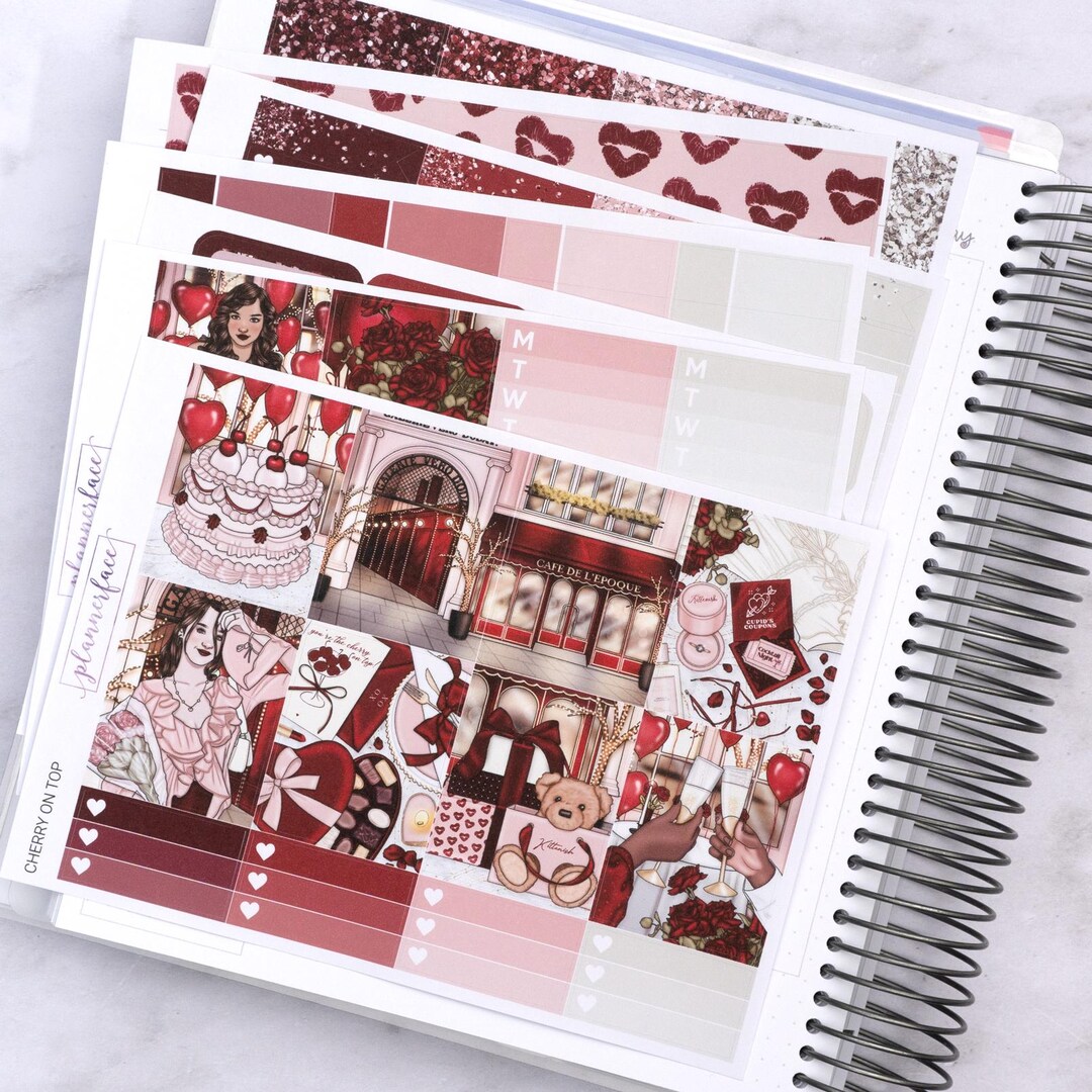 Cherry on Top Weekly Sticker Kit for Vertical Planning (7x9, B6 A5) | 6 ...