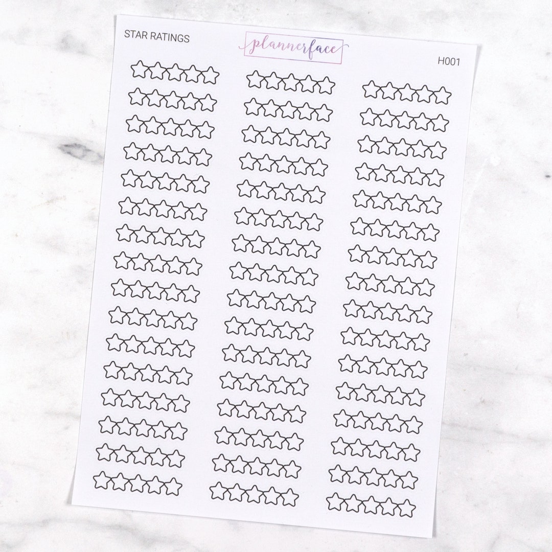 Star Rating Stickers | Functional Stickers for Vertical Planners, Book ...