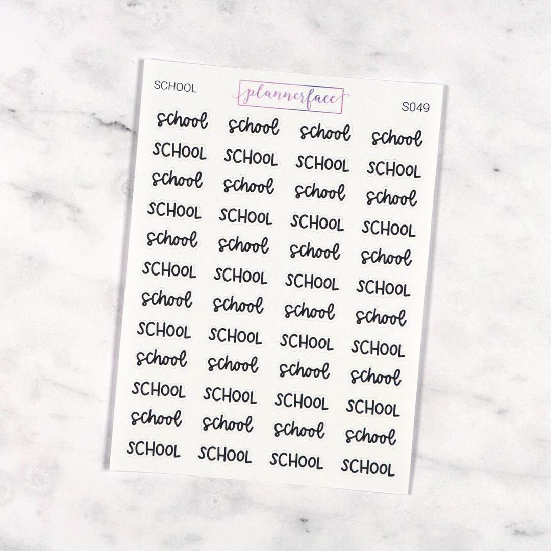 School Scripts Lettering Planner Stickers Planning Scripts - Etsy
