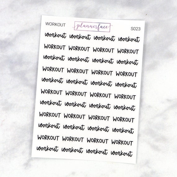 Workout Scripts Lettering Planner Stickers S023 - Etsy