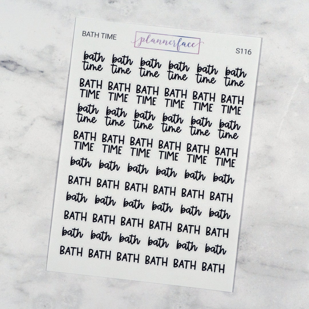 Bath Time Scripts | Lettering Planner Stickers, Planning Scripts, Mixed ...