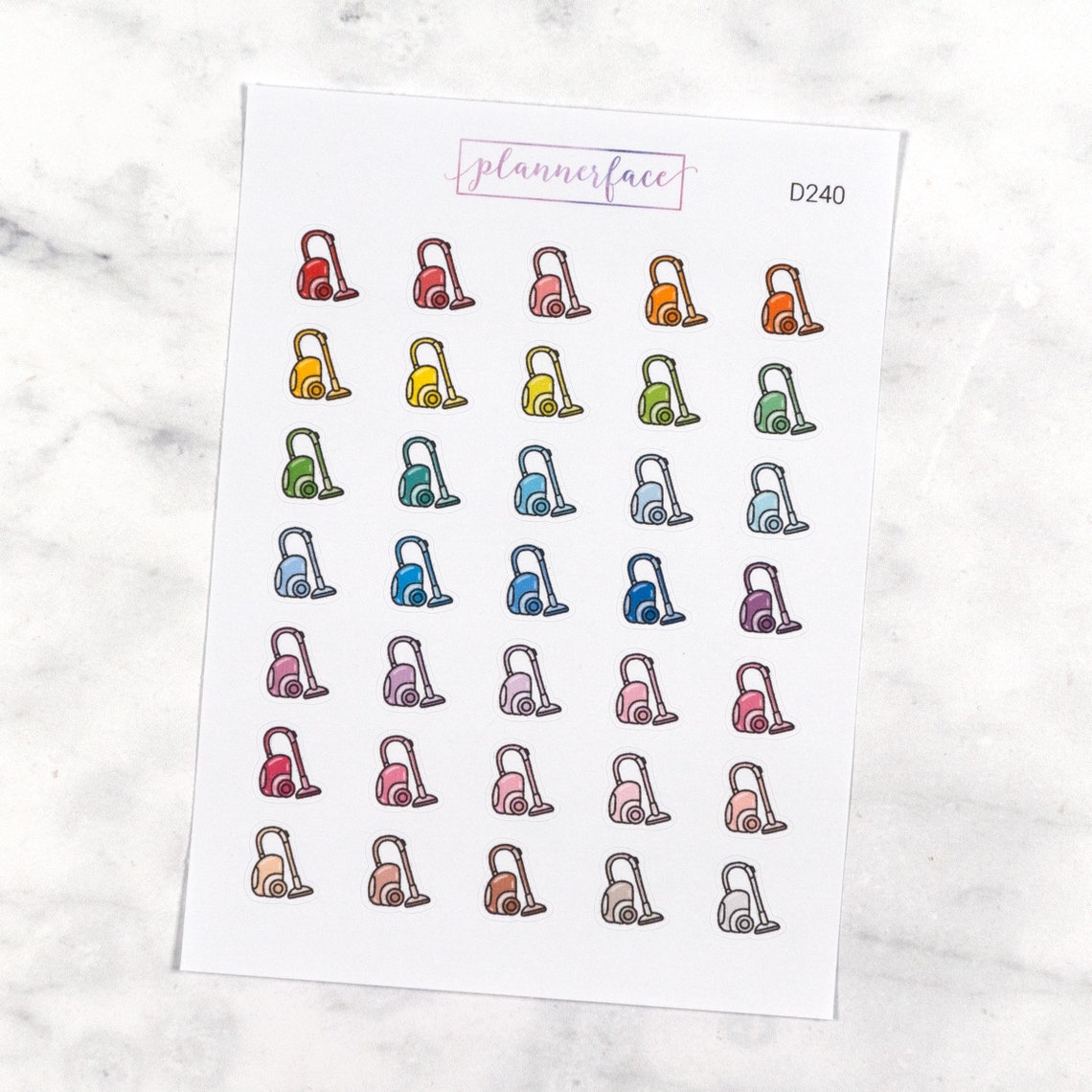 Vacuum Planner Stickers | Cleaning, Chore Mini Doodle Icons (35 ...