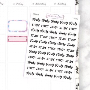 Study Scripts | Lettering Planner Stickers, Planning Scripts, Mixed Hand Lettered Fonts in Black ...