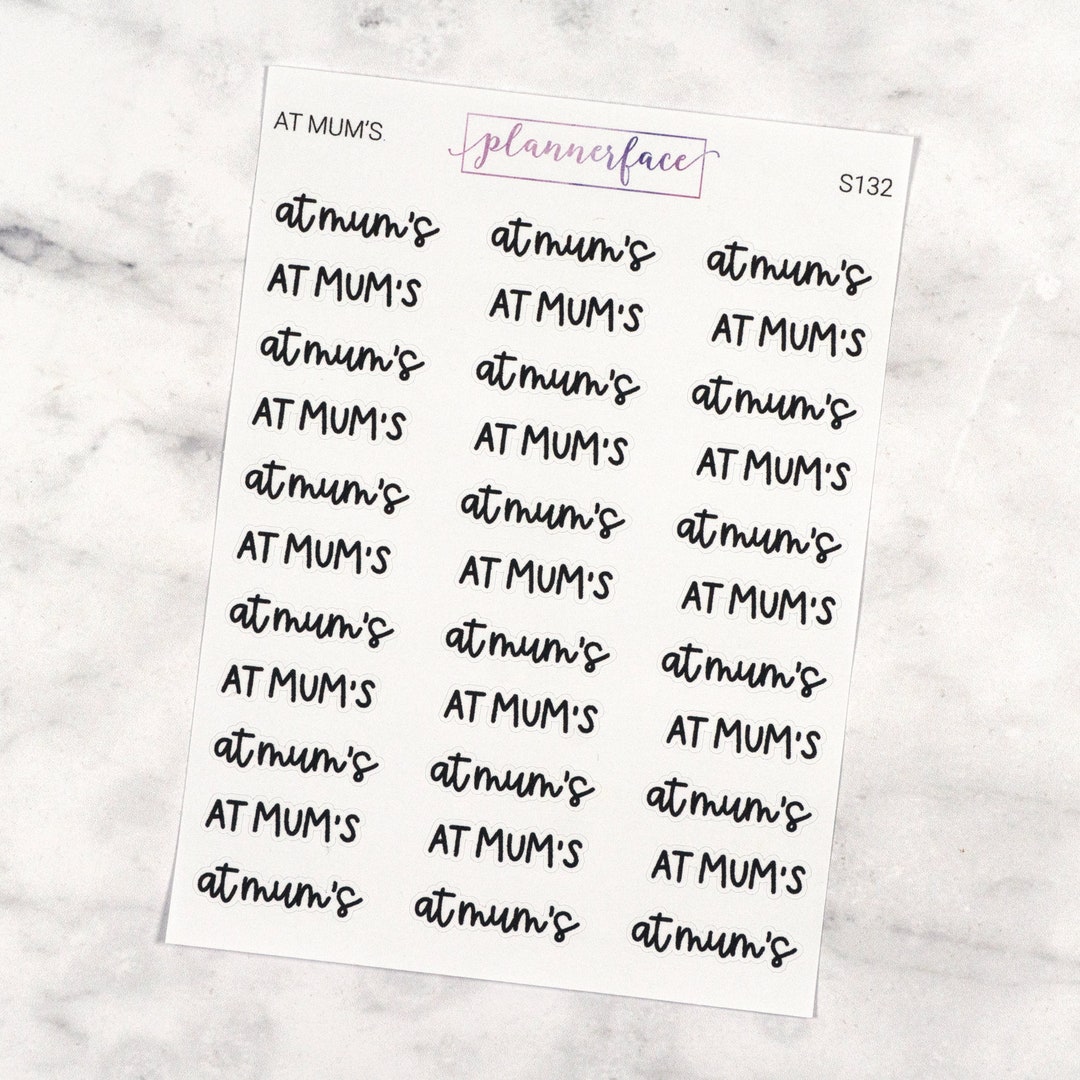 At Mum's Scripts | Lettering Planner Stickers, Planning Scripts, Mixed ...