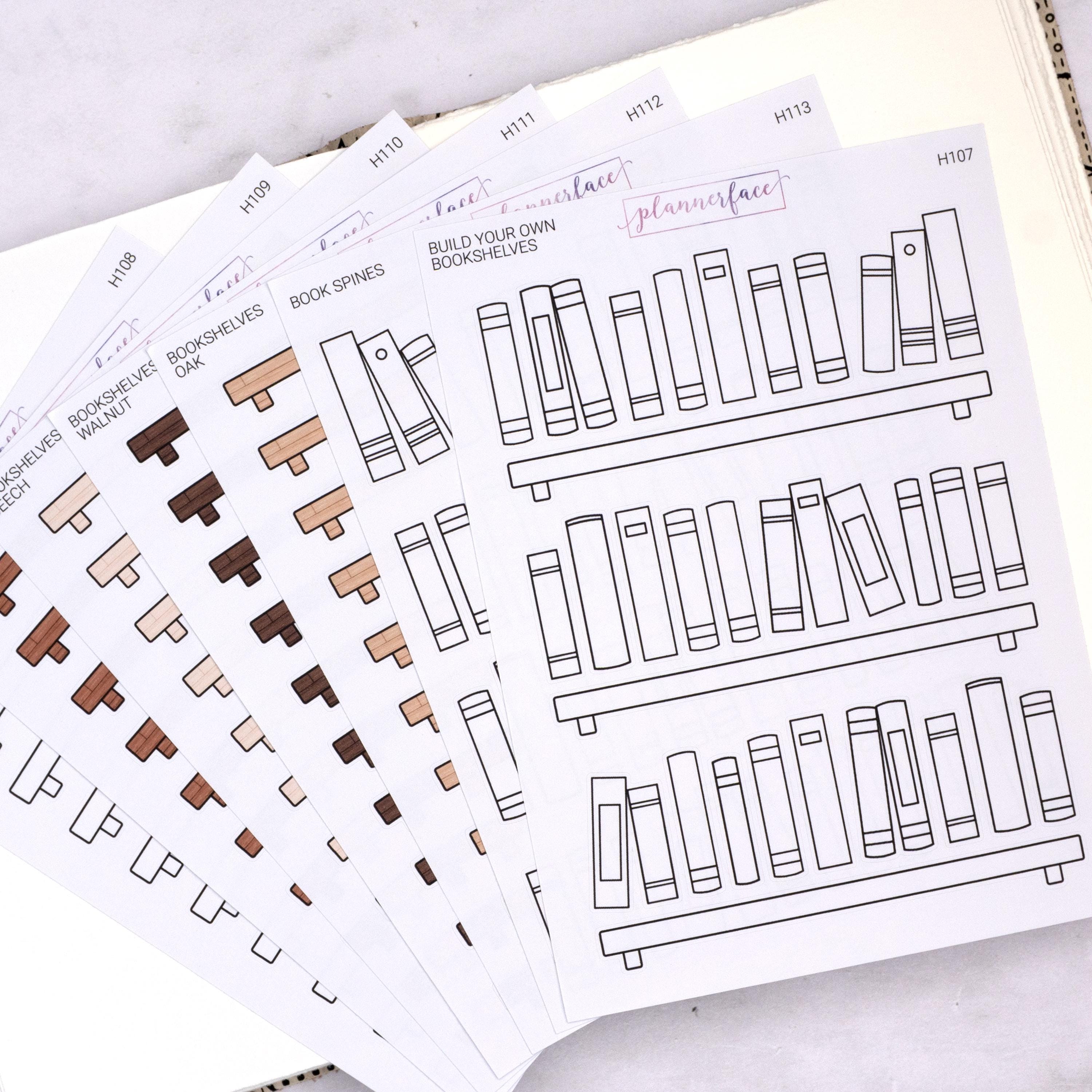 Build Your Own Bookshelf Reading Stickers for Junk Journals, Notebooks ...