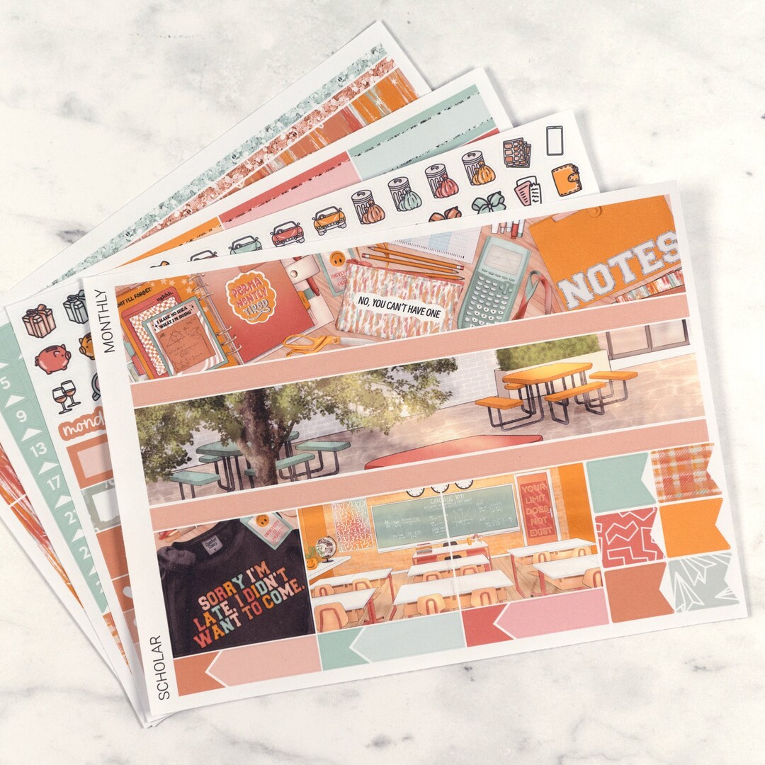 Scholar Monthly Kit Back to School Monthly Sticker Kit for Use With ...
