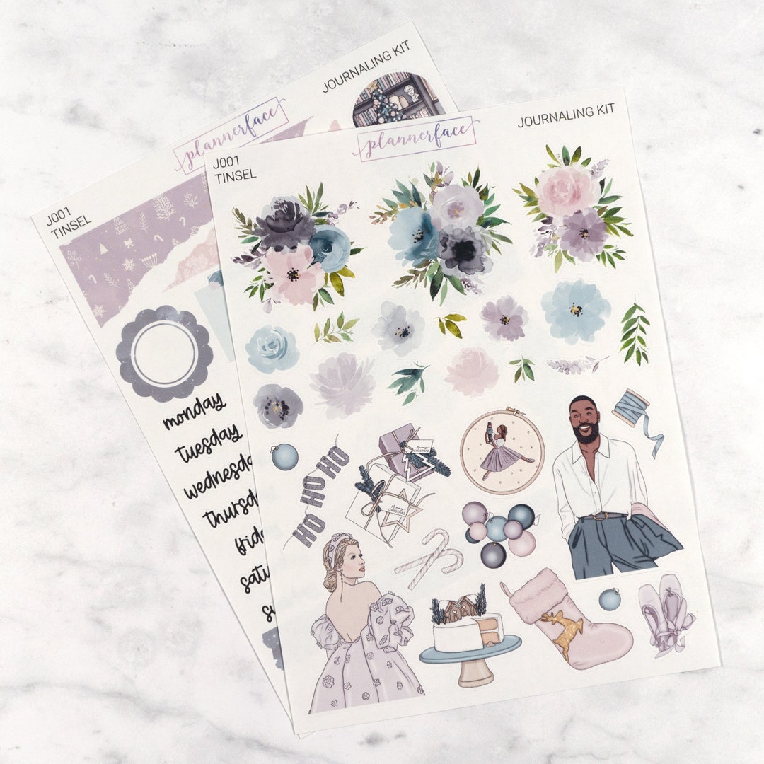 Tinsel Journaling Sticker Kit for Planning Bullet Journals - Etsy