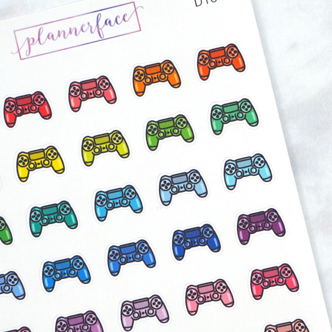 Gaming Controller Doodle Stickers in Multicolour 35 Planner - Etsy